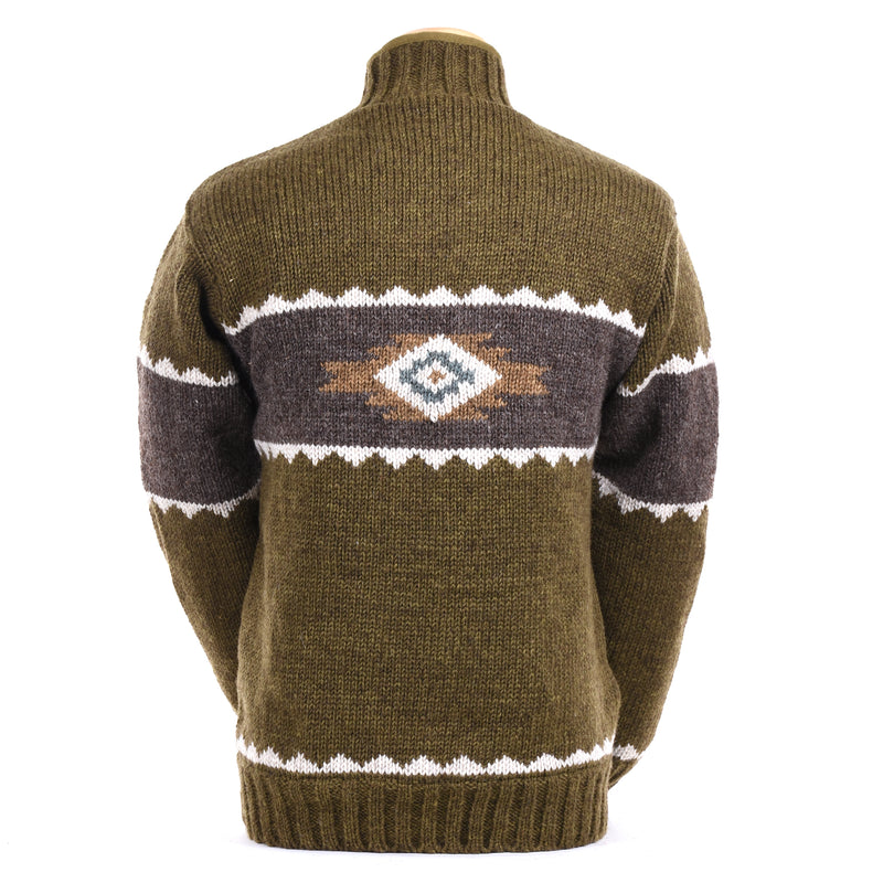 Navajo Sweater - knit jacket with diamond pattern – Lost Horizons USA