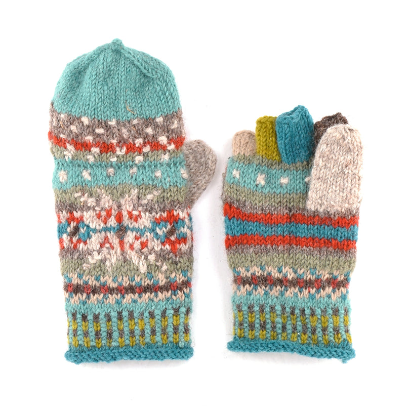 Jasper Finger Mittens - wool gloves w/ snowflakes – Lost Horizons USA