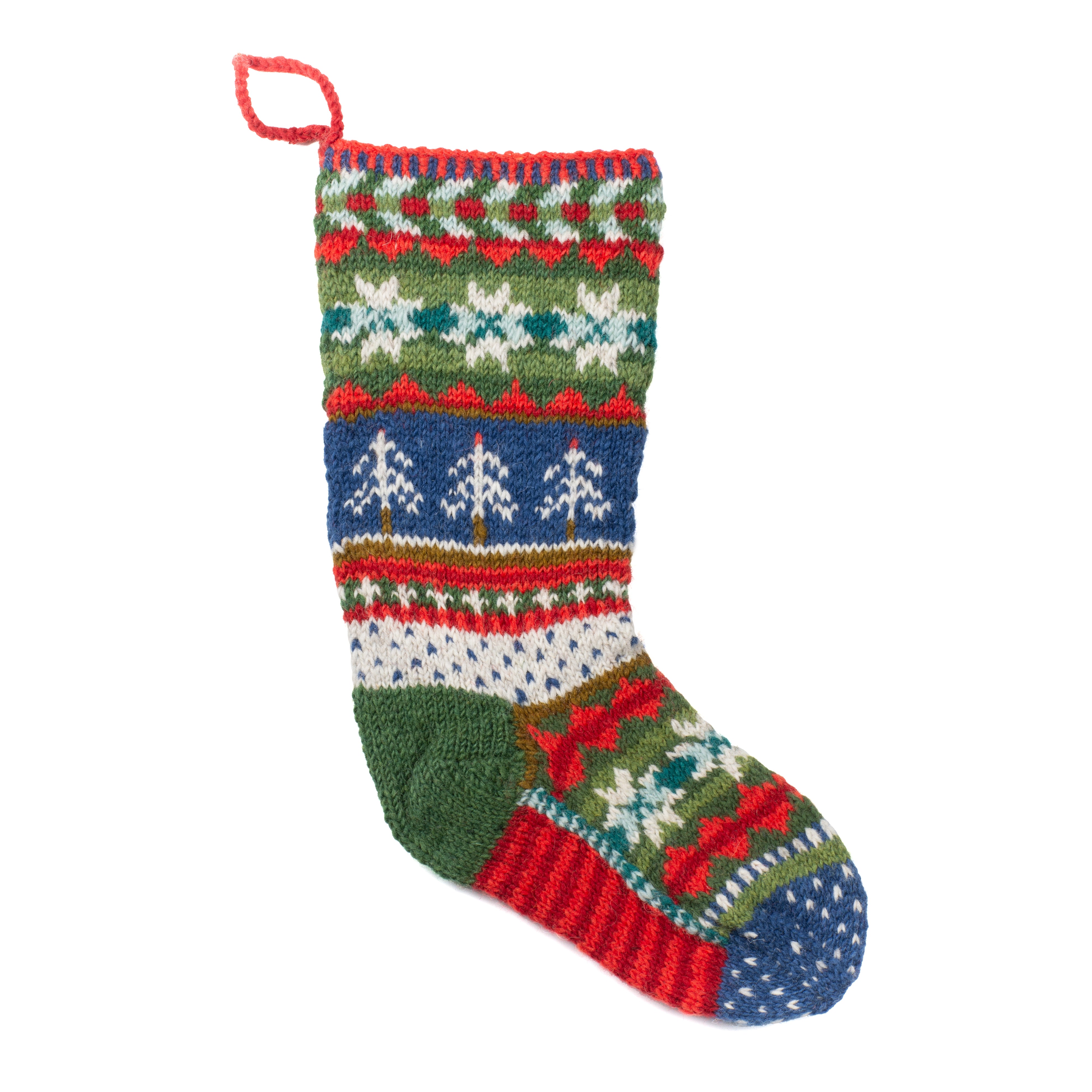 Festive Fair Isle Wool Christmas Stocking – Handcrafted Holiday Decor ...
