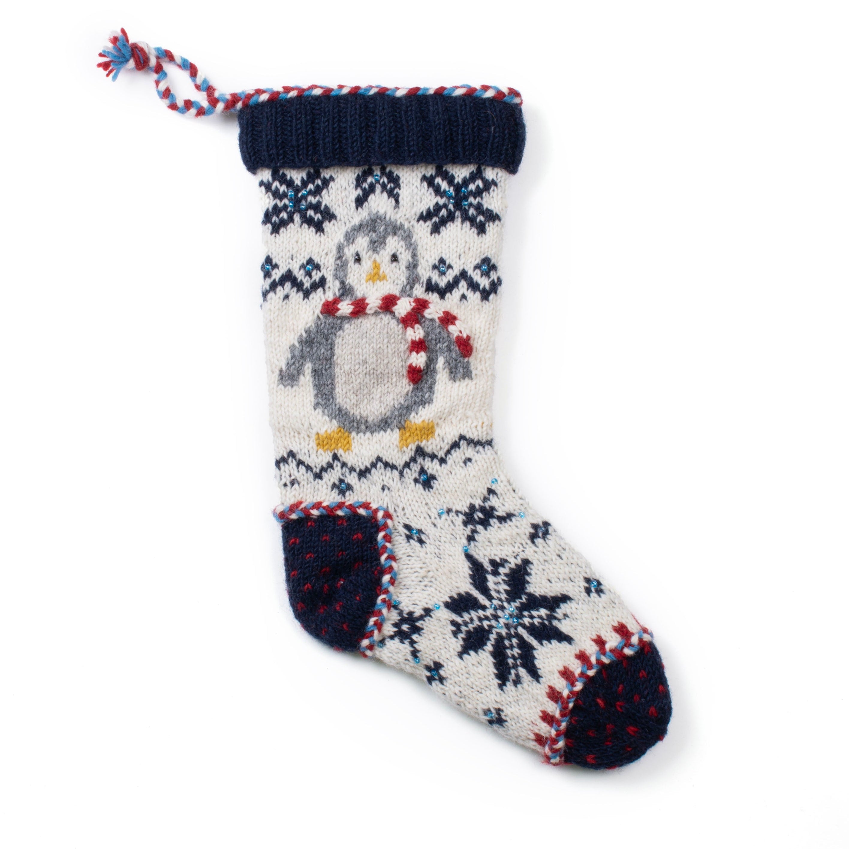 Penguin Wool Christmas Stocking – Handmade Fair Trade – Lost Horizons USA