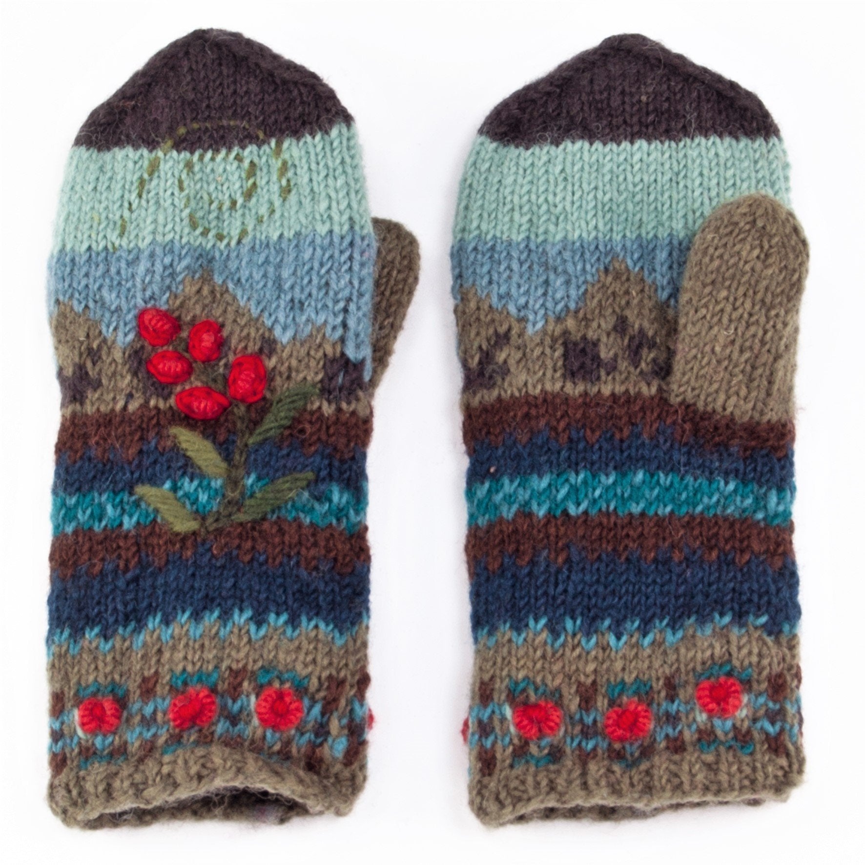 Chloe Mittens - alpine flower wool gloves – Lost Horizons USA